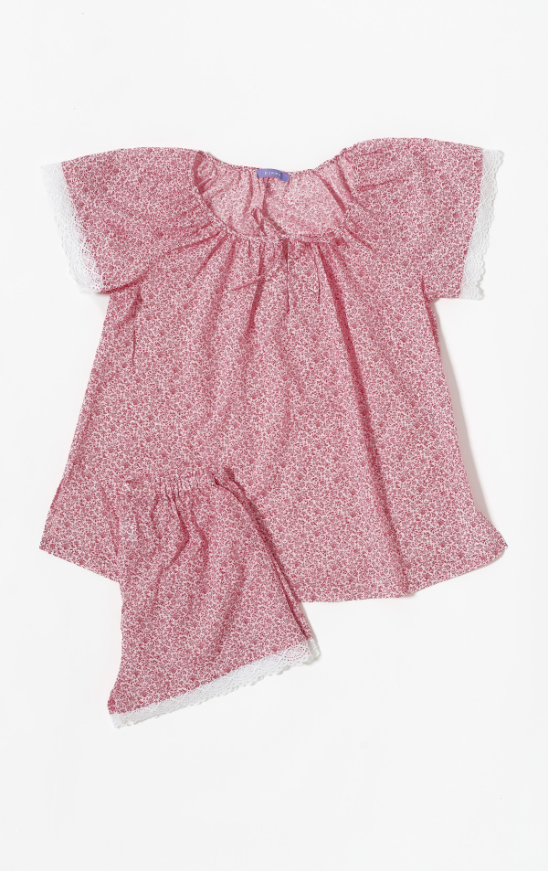 Floral Voile Pajamas Raspberry