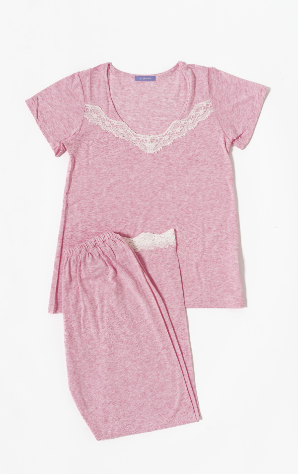 Jaspe Lace Pajamas Pink